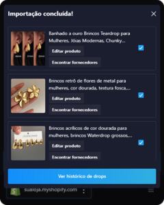 Dropar – Abriu, escolheu, importou!